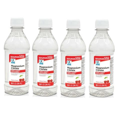 4 Pack Quality Choice Magnesium Citrate Saline Laxative Oral Solution For The Relief Of