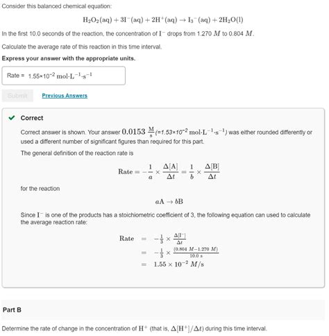 Solved Consider This Balanced Chemical Equation H O Aq Chegg Com