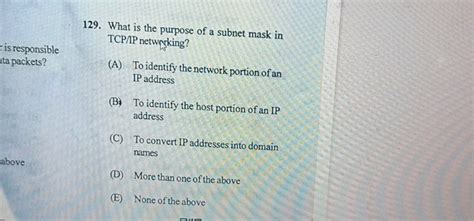 129 What Is The Purpose Of A Subnet Mask In StudyX