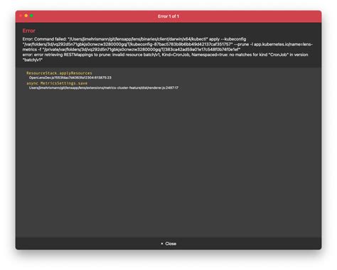 Kubectl Prune Error When Applying Lens Metrics · Issue 5123 · Lensapp