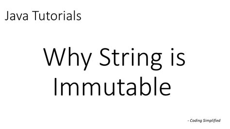 Java Tutorials Why String Is Immutable In Java Youtube