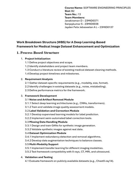 Project Wbs Pdf Medical Imaging Software Testing