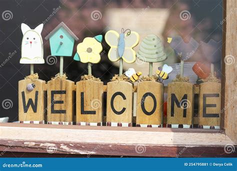 Welcome Sign With Cute Illustrations Stock Image Image Of Sign