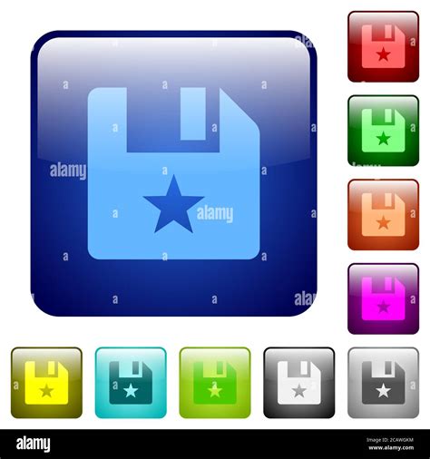 Marked File Icons In Rounded Square Color Glossy Button Set Stock Vector Image And Art Alamy