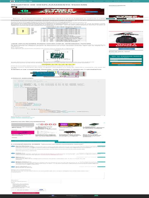 Registro De Desplazamiento 74hc595 Conexión Con Arduino Pdf Poco Microcontrolador