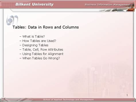 Tables Data In Rows And Columns What Is