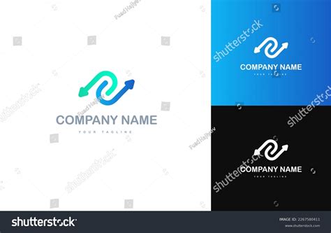 Data Transfer Logo Link Icon Blue Stock Vector Royalty Free