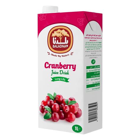 Baladna Long Life Cranberry Juice 1 Litre Online At Best Price Lulu Qatar