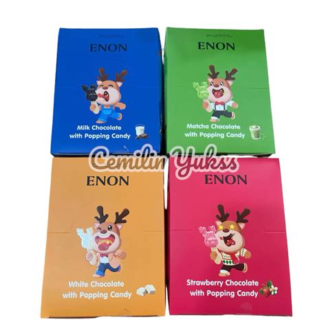 Jual Enon Chocolate With Popping Candy 225g 15pcs X 15g Enon Coklat Rasa Strawbery Vanilla