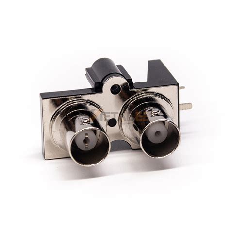 Right Angle Dual Bnc Female Through Hole Mount Connector Metabeeai