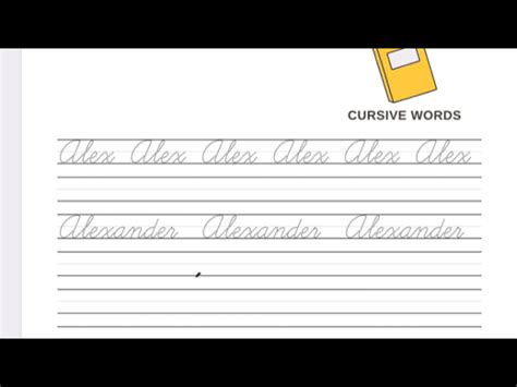Alex In Cursive Worksheet Tutorial