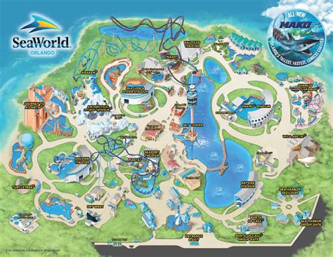 Theme Park And Attractions Map Seaworld Orlando Orlando Map Theme Park Map Seaworld Orlando