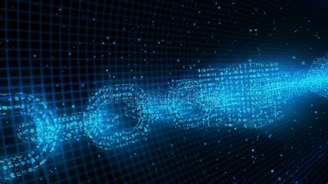 Blockchain Network Security Concept Crypto Binary Particle Closeup 4k Seamless Loop Motion