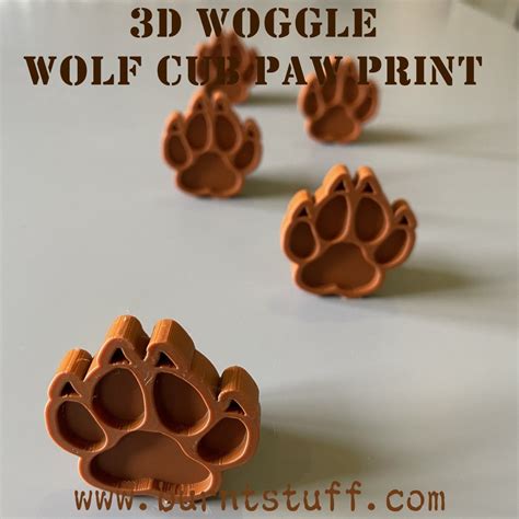 3d Wolf Paw Print Cub Scout Woggle Slide Stl Digital File Etsy