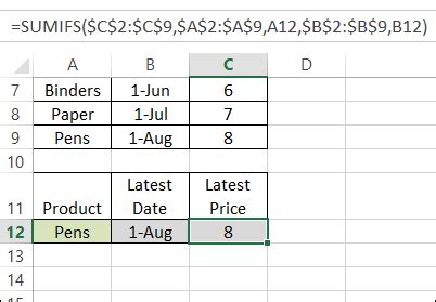 Excel Price Lookup Date Product Name Contextures Blog