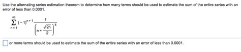 Alternating Series Estimation Theorem