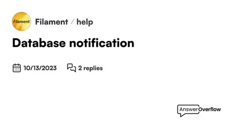 Database Notification Filament