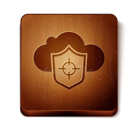 Brown Cloud And Shield Icon Isolated On White Background Cloud Storage