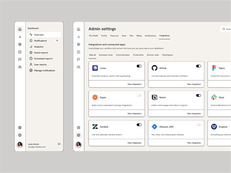 integrations settings page — untitled ui web design app design