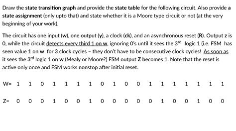 Solved Draw The State Transition Graph And Provide The State