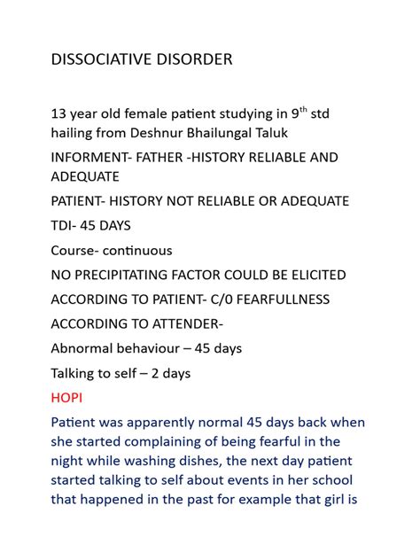 Dissociative Disorder Case Report Pdf Mental Disorder Bipolar