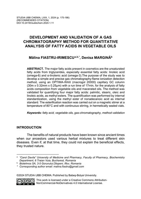 Pdf Development And Validation Of A Gas Chromatography Method For