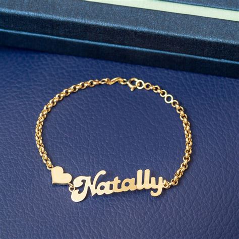 Personalized Name Gold Bracelet 14k Solid Gold Name Bracelet Mothers