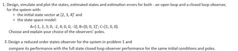 1 Design Simulate And Plot The States Estimated