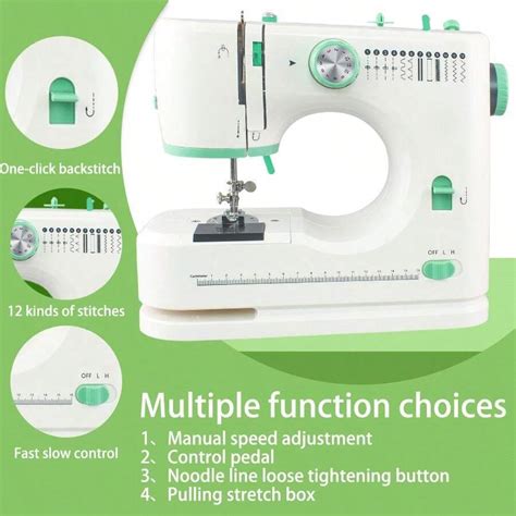 1 pezzo Macchina da cucire elettrica portatile domestica mini con cucitura ai bordi velocità