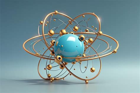 premium ai image 3d rendering of electron proton atom isolated on