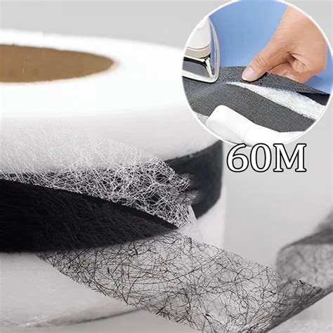 원단 융합 다리미 밑단 테이프 접착 밑단 테이프 원더 웹 접착 밑단 테이프 Diy 천 바지용 재봉 없음 60m롤 Aliexpress