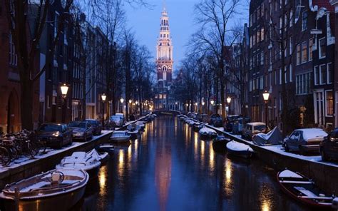 Architecture City Netherlands Reflection Amsterdam Boat Water