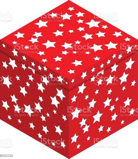 벡터 일러스트 레이 션의 투명 한 배경에 백색 별을 가진 빨간 상자 3차원 인쇄에 대한 스톡 벡터 아트 및 기타 이미지 3차원 인쇄 놀라움 디자인 Istock