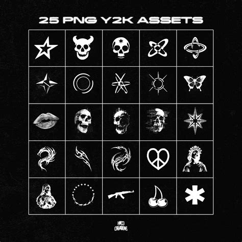 Y2k Streetwear Aesthetic Icons And Symbols 25 Assets For Logos