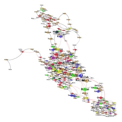 visualization of the ipg network according to betweenness centrality of