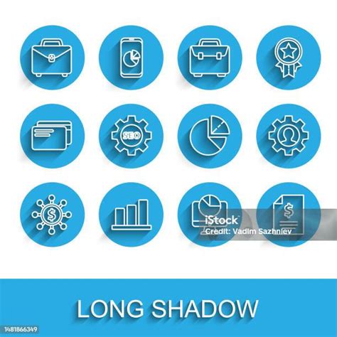 세트 라인 달러 주식 네트워크 파이 차트 인포 그래픽 서류 가방 컴퓨터 모니터 계약 돈 Seo 태그 기어 휠 인간의 내부 및