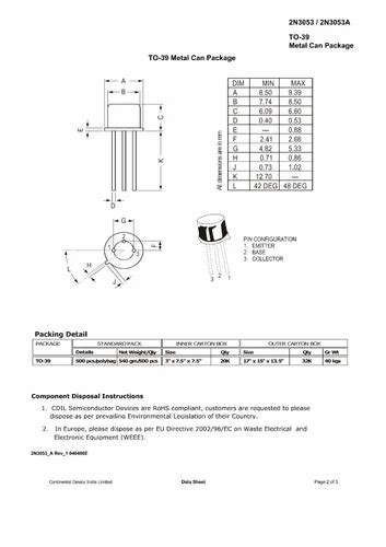 2n3053 Npn Transistor Cdil To 39 At Rs 9 00 Piece Power Transistor In Mumbai Id 2853428809012