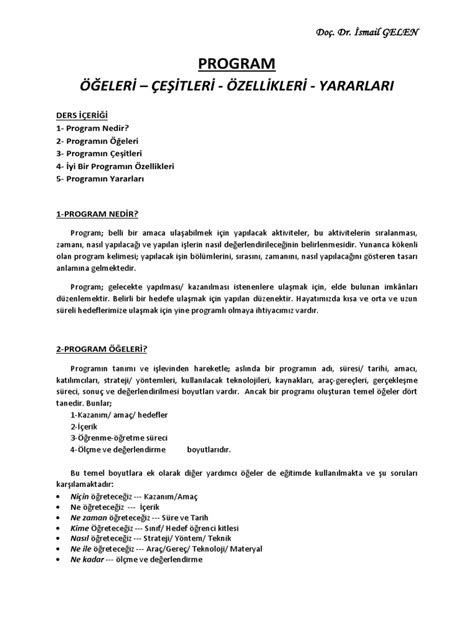 1 Program Ogeleri Cesitleri Ozellikleri Ornekleri Yararlari Pdf