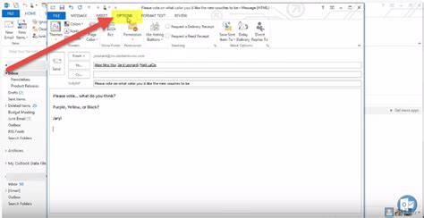 Creating Voting Buttons In A Message In Outlook 2013 Business