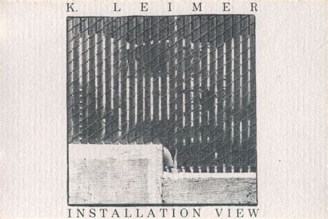 K Leimer Installation View 1983 Cassette Discogs