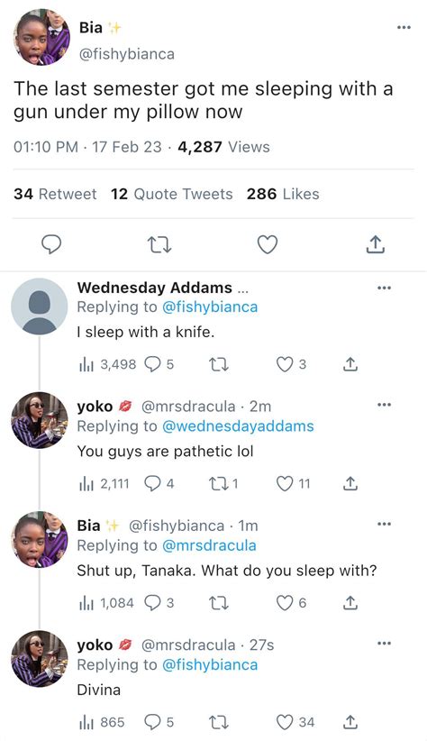 If The Characters Had Twitter Pt 32 Ft Bianca Wednesday And Yoko