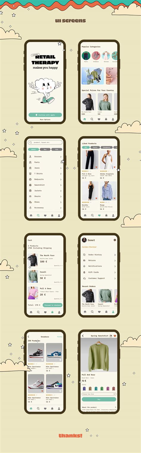 E Commerce App Ui Design Retro Behance