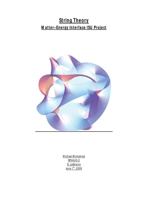 String Theory Essay Pdf String Theory Elementary Particle