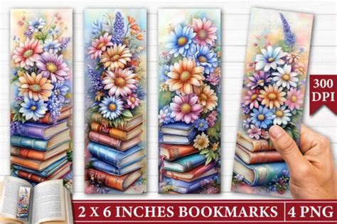 Vintage Floral Stack Of Book Bookmarks Graphic By Bee Prints · Creative
