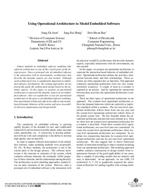 pdf using operational architecture to model embedded software
