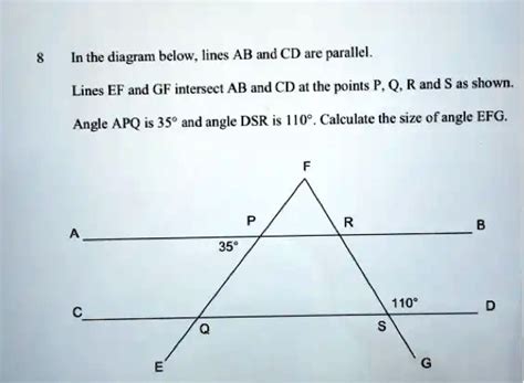 SOLVED In The Diagram Below Lines AB And CD Are Parallel Lines EF And GF Intersect AB And CD