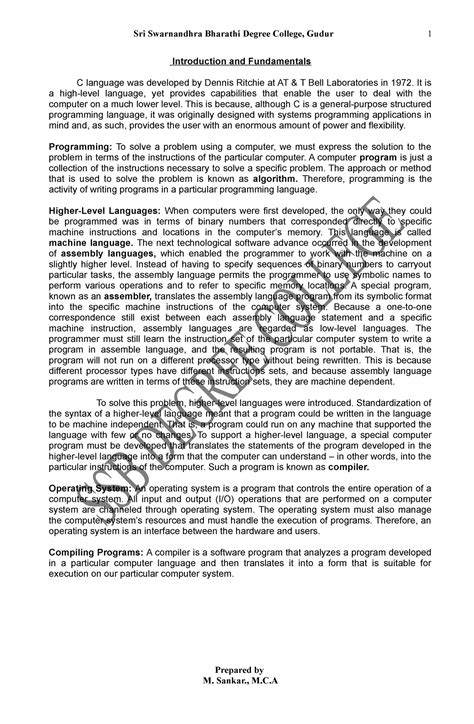 c language 123 introduction and fundamentals c language was developed by dennis ritchie at at