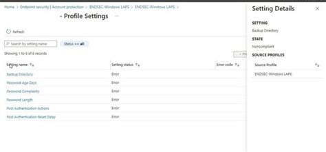 Laps Policy Error R Intune