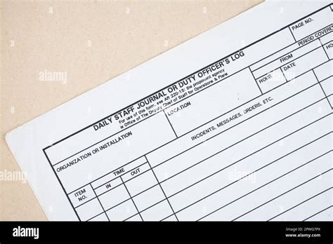 Us Army Vintage Paper Background Daily Staff Journal Or Duty Officers
