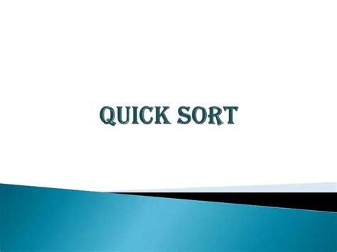 Ppt Quick Sort Powerpoint Presentation Free Download Id 4213224